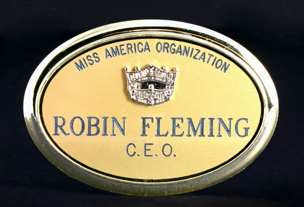 Framed Miss America Crown Name Badge - Silver, Gold, Pink – Holly ...