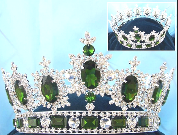 Elegant CRYSTAL Full Crown-Silver /Emerald Green – Holly Hardwick Crowns