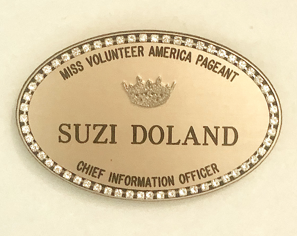 Miss Volunteer America Name Badge – Holly Hardwick Crowns